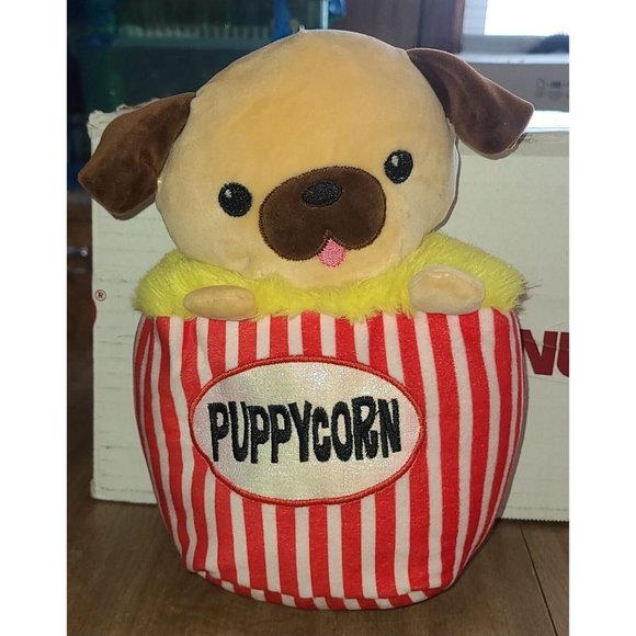 Cute & Cuddly | Toys | Puppycorn Plush Red Striped Popcorn Bag Pug Dog ...